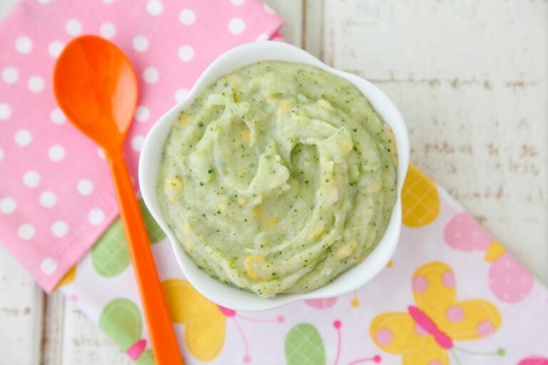 Broccoli, Potato and Cheese Puree - Weelicious