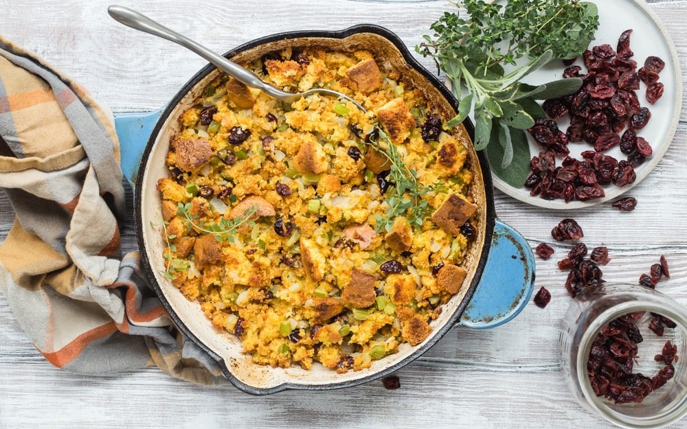 Cornbread Cranberry Stuffing - Weelicious