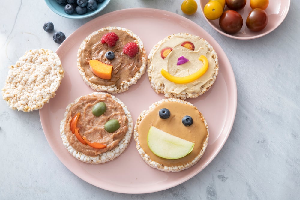 Rice Cracker "Face" Sandwiches - Weelicious