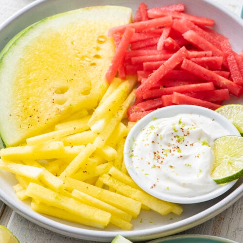 Watermelon Fries with Honey Lime Yogurt Dip - Weelicious