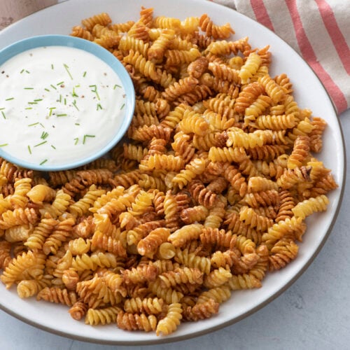 Air Fryer Salt and Vinegar Pasta Chips - Weelicious