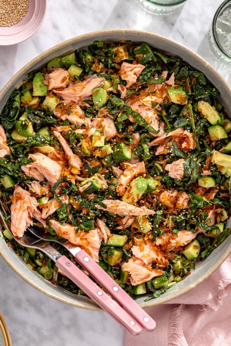 Crispy Rice Salmon Salad - Weelicious